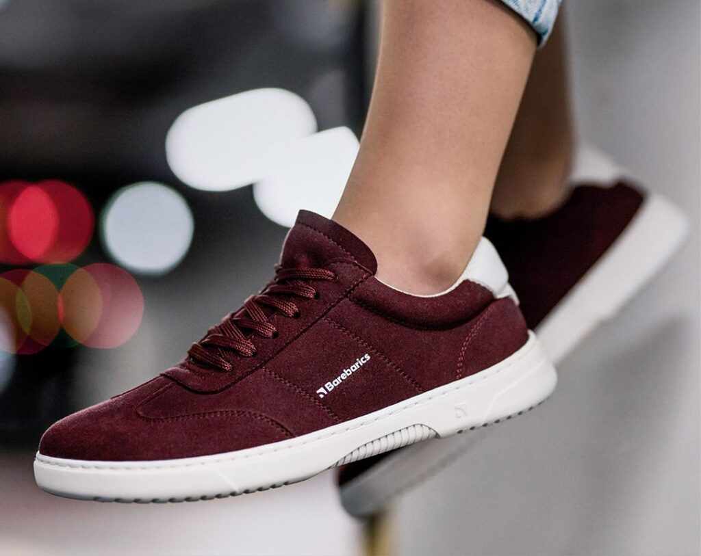 Barefoot Sneakers Barebarics - Pulsar - Maroon & White | AntKoju.lt